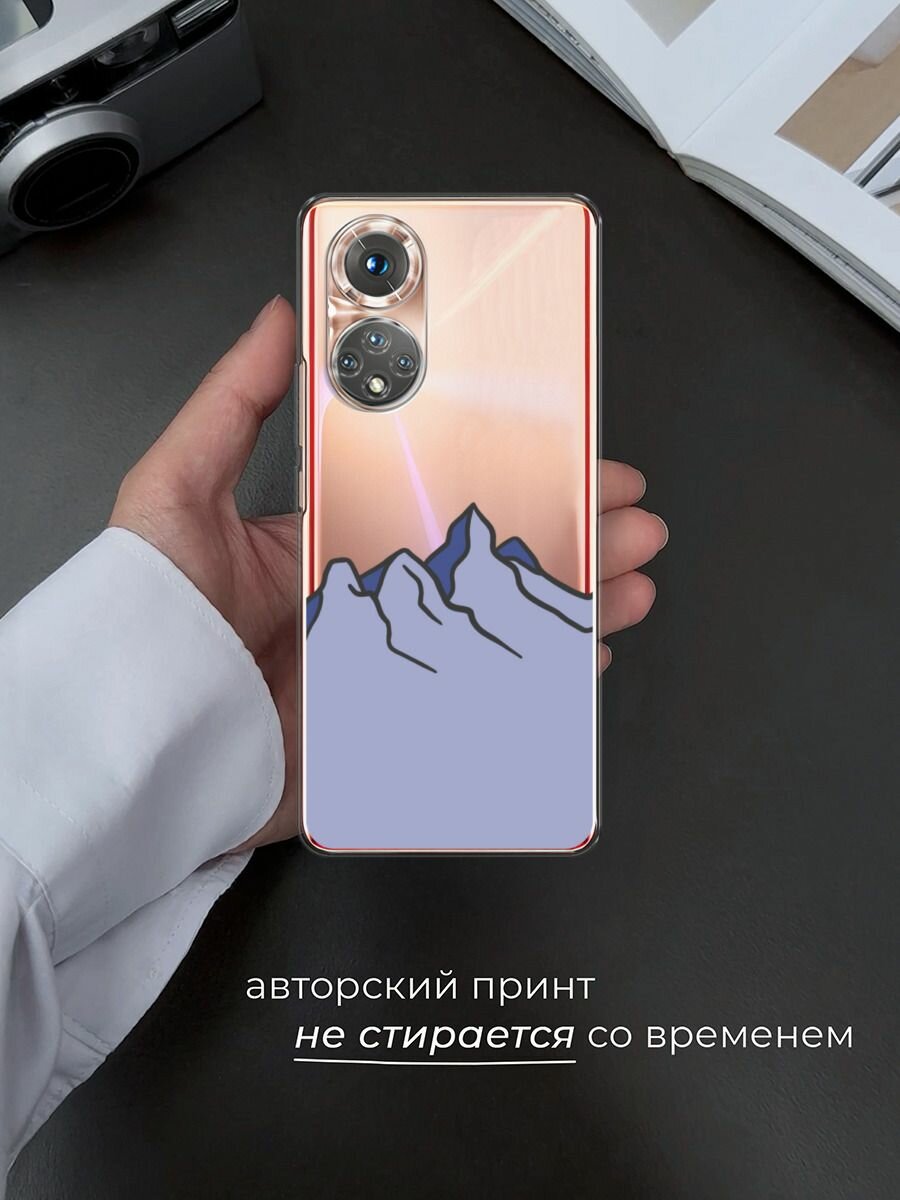 Чехол на Honor 50/Huawei Nova 9 / Хонор 50/Хуавей Нова 9 с принтом "Гора", прозрачный — фото 1