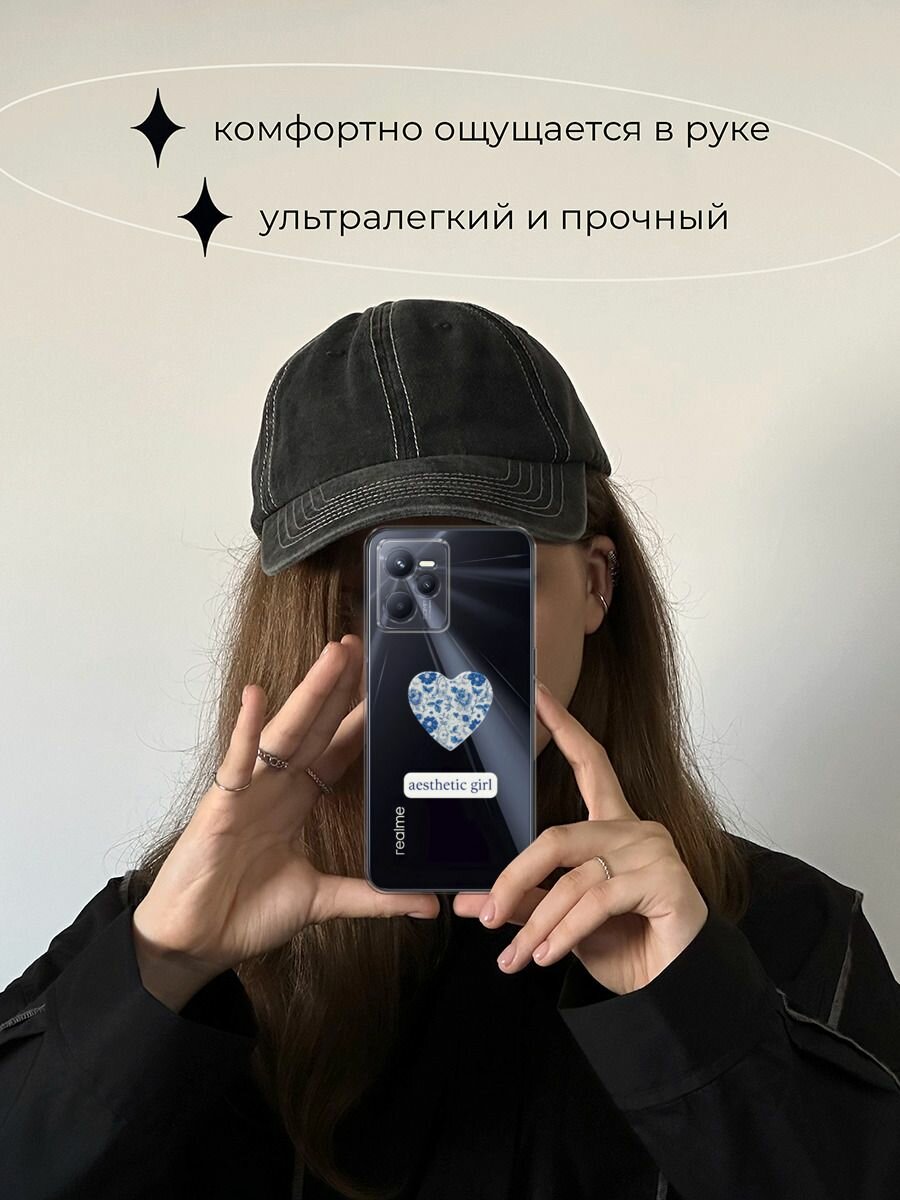 Чехол на Realme C35 / Реалми C35 с принтом "Aesthetic girl" — фото 1