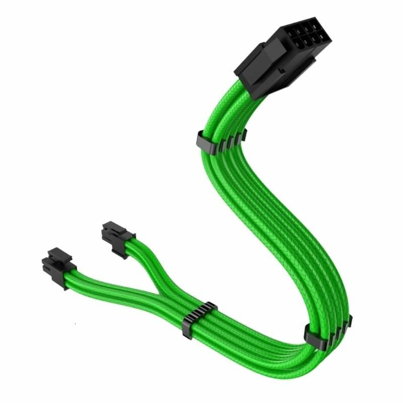 CPU 8PIN MALE до 4+4PIN POWER ADVENSION ADVENSION ADVENSENTION 11,8 дюйма Нейлонового шнура, Зеленый