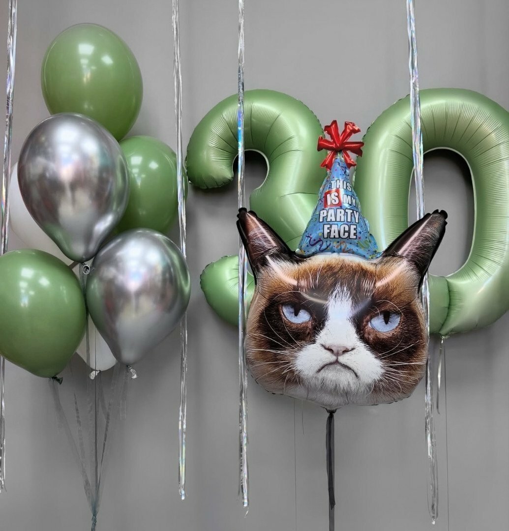 Набор гелиевых шаров «Юбилей с усами»