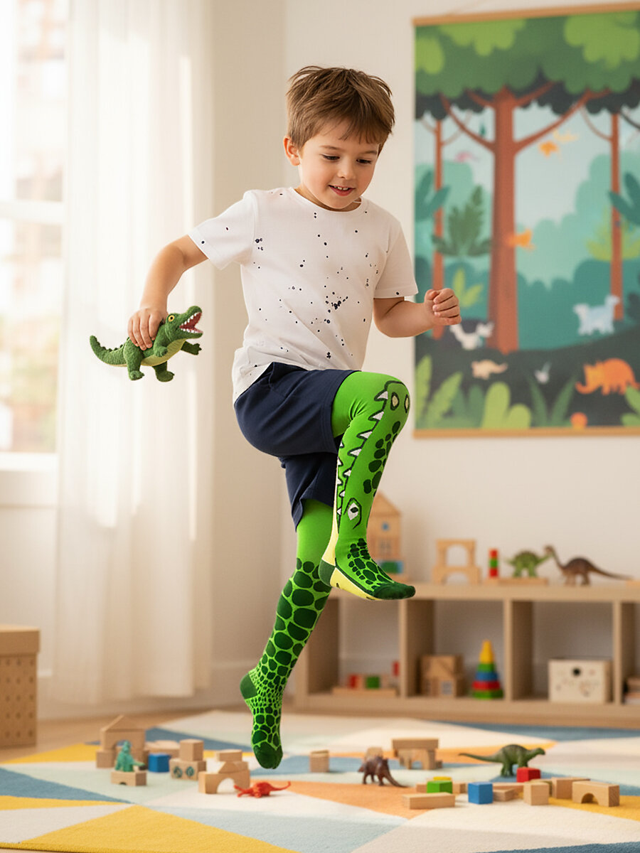 Колготки для мальчика на Новый год Крокодил 200 den