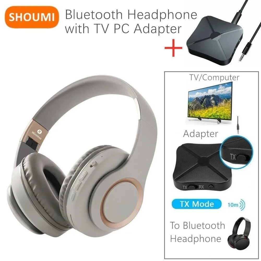 Shoumi беспроводные наушники для телевизора 812-Black Adapter