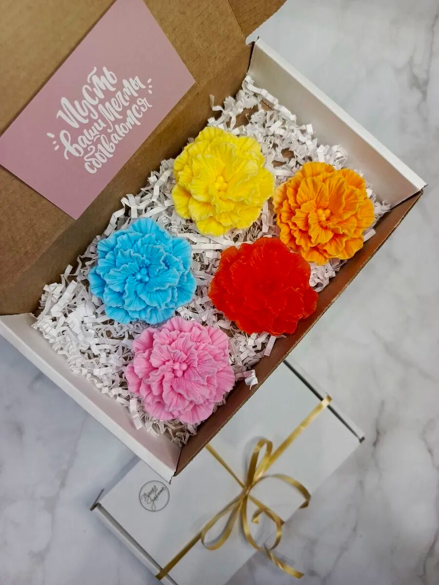 Набор мыла ручной работы цветы 8 марта