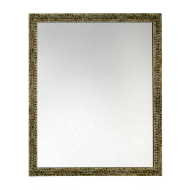 Зеркало в раме 400х500 мм бежевый пластик стильное решение для ванной комнаты и прихожей