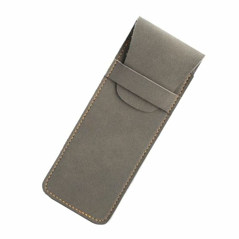 Ретро кожаный пенал для карандашей карманный пенал для карандашей мини-сумка для хранения канцелярских принадлежностей-серый