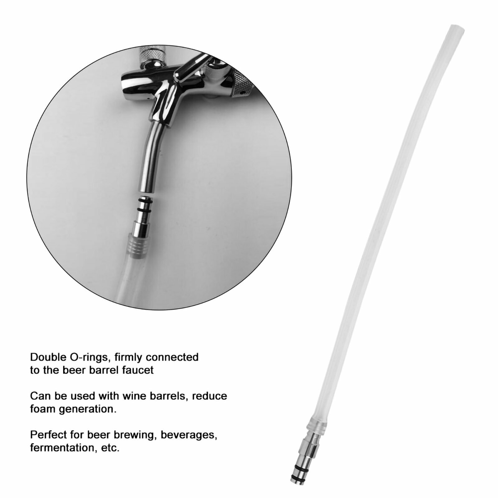 Расширительная наполнительная трубка для пивного бочонка, соединитель для шланга, крана, 9,4 мм, аксессуар для домашнего пивоварения
