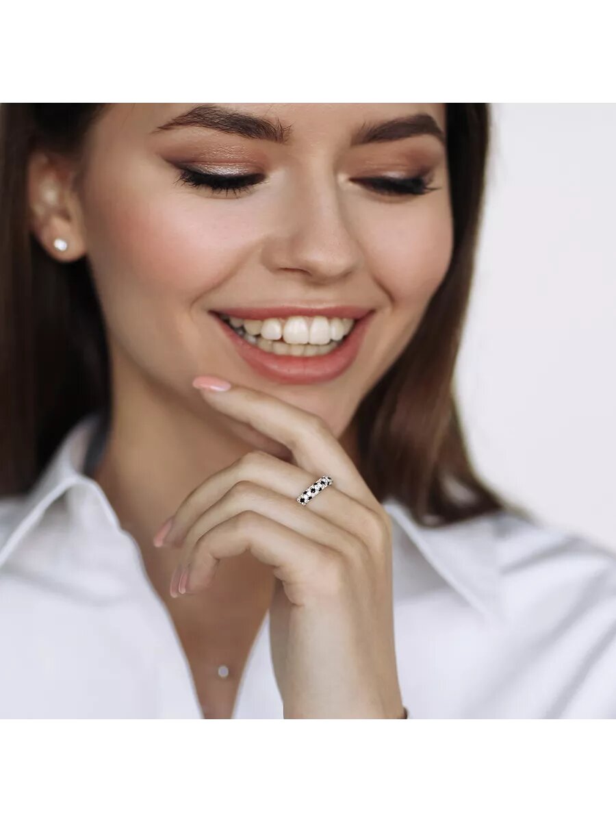 Кольцо дорожка, серебро, 925 проба, фианит