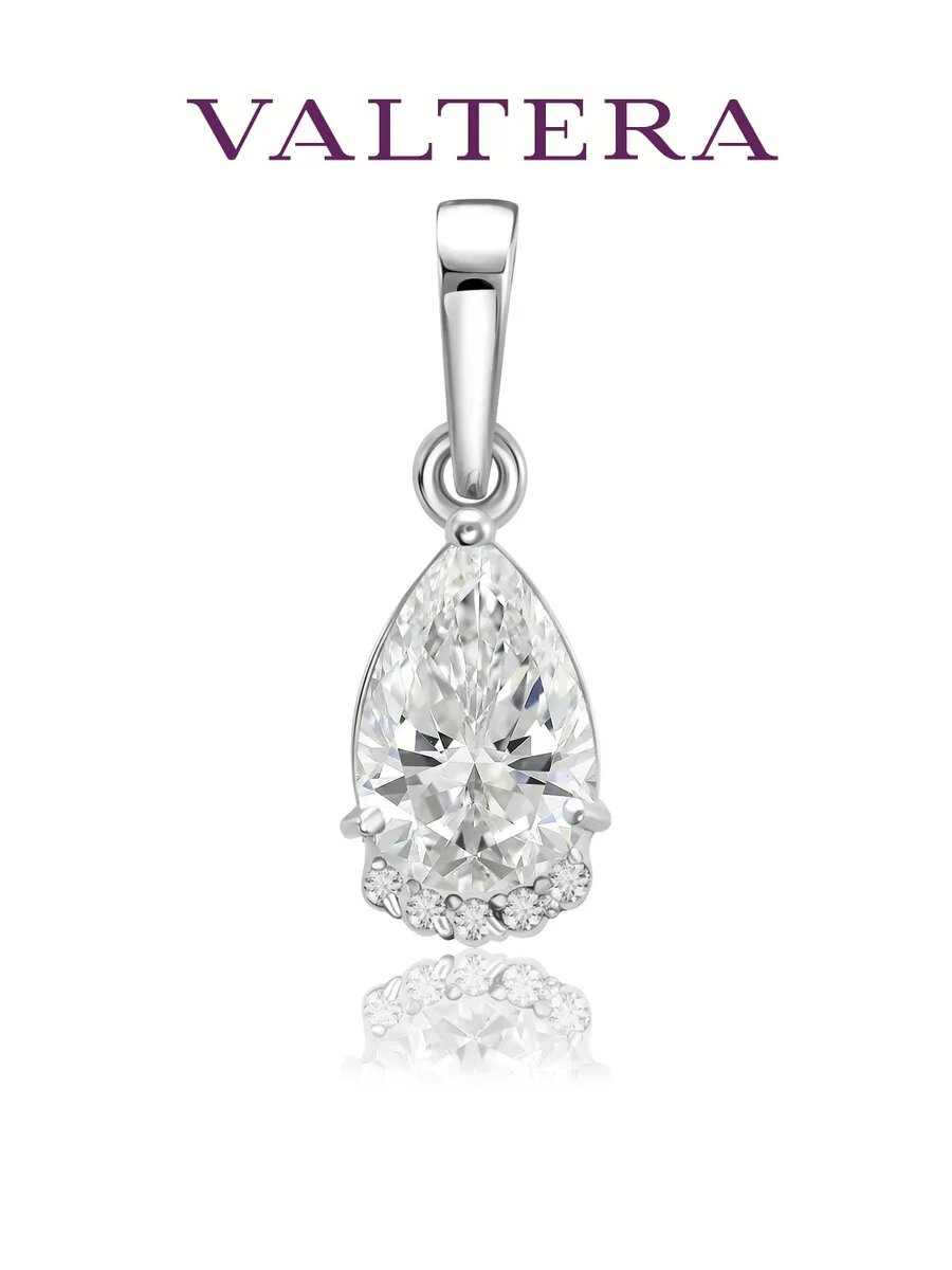 Подвеска, серебро, 925 проба, родирование, фианит