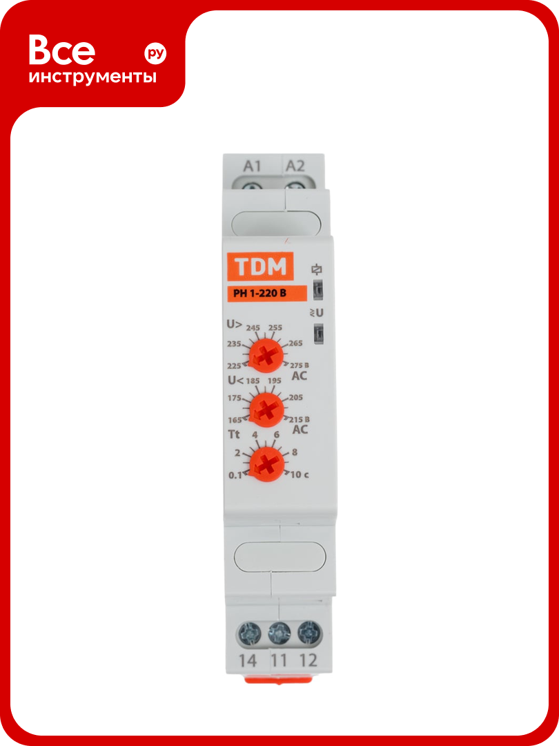 Реле контроля напряжения TDM РН 1-220В SQ1504-0013, 220 В