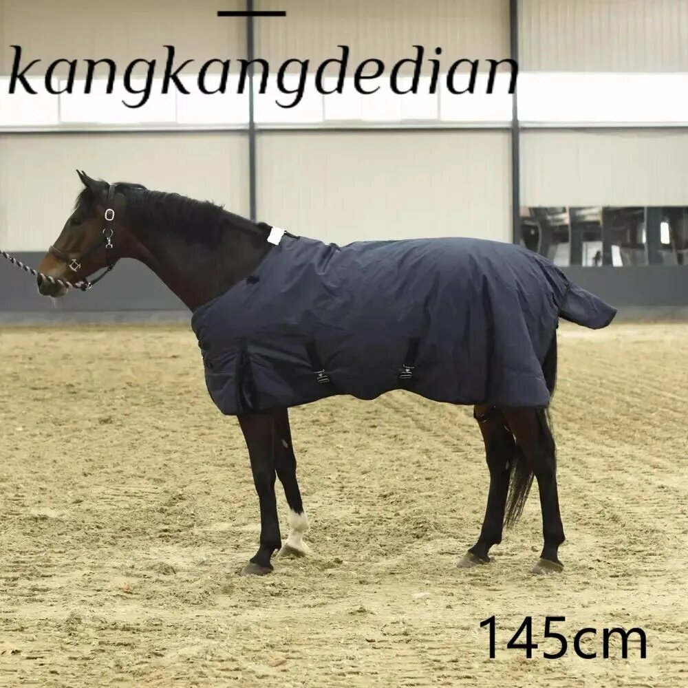 Попона для лошади с пришитым капюшоном, водонепроницаемая 900D, размер 145 см.