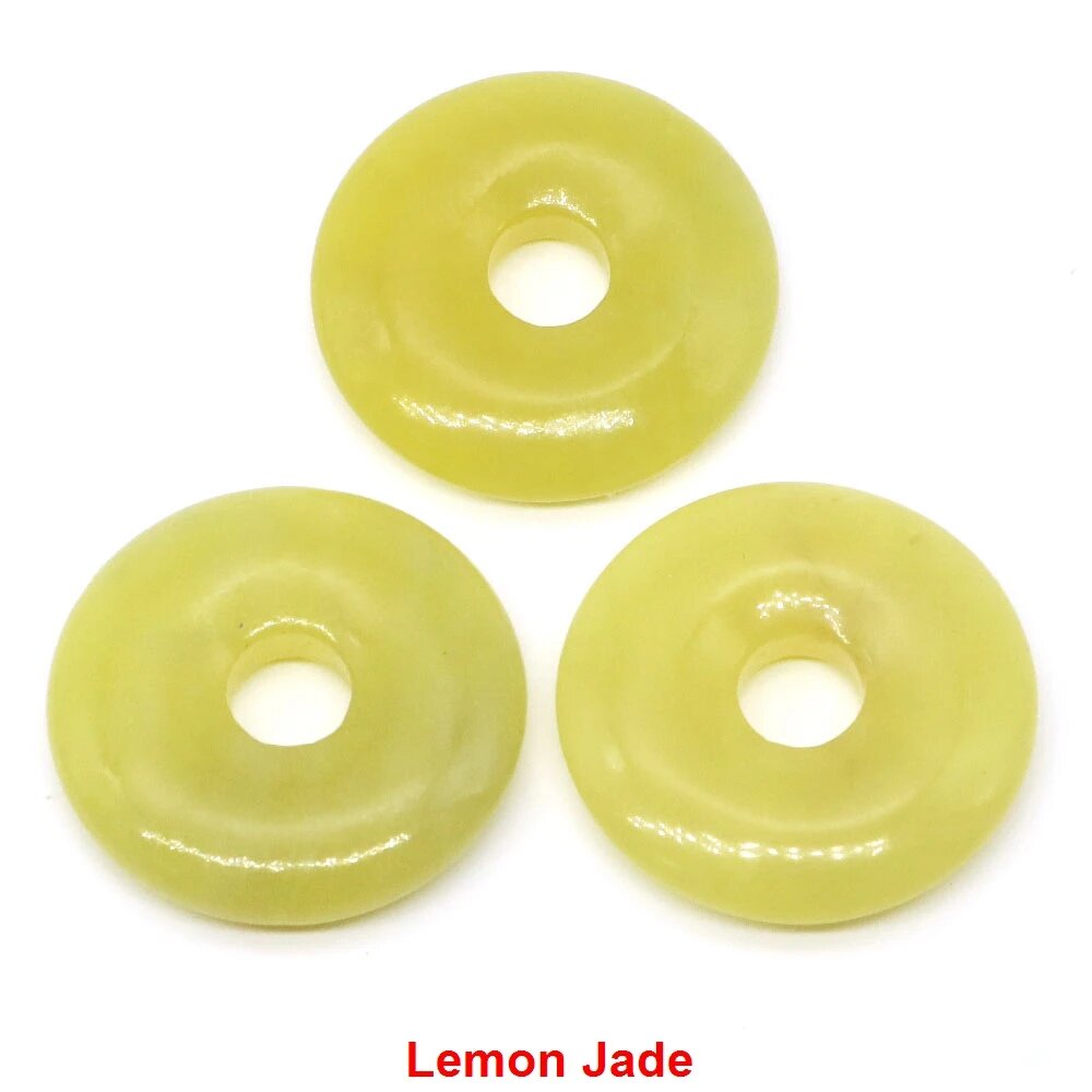 30 мм натуральные камни пончик целебные кристаллы аметист тигровый глаз лазурит круглые драгоценные камни энергетические минеральные поделки аксессуары «сделай сам»