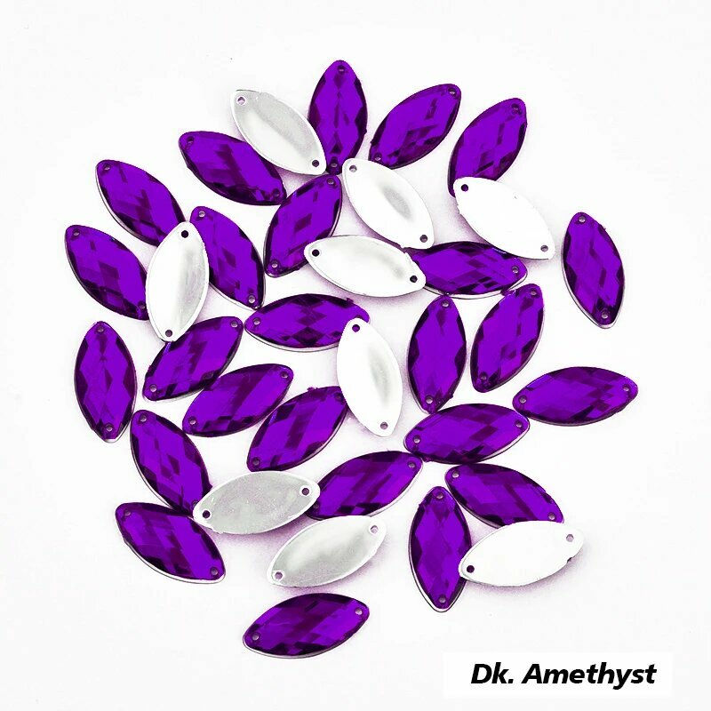 Стразы конского глаза Dark Amethyst 7x15мм, 100шт
