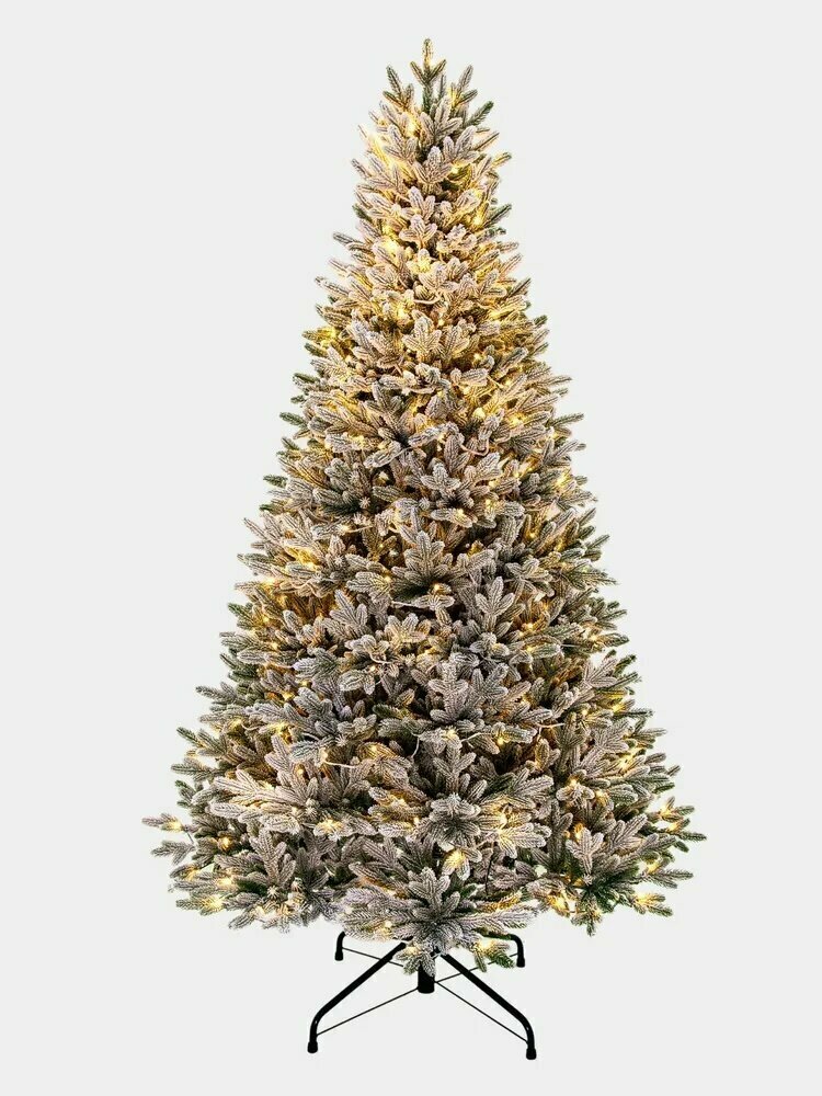 Елка искусственная Литая+флок 300 см. 2680 палочек. Со светом. Европейский стандарт.