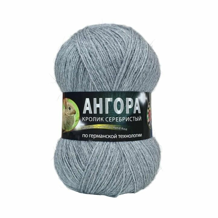 Пряжа Color City Ангора кролик серебристый 29601(29602) (5 мотков, 100г/500м) серый меланж