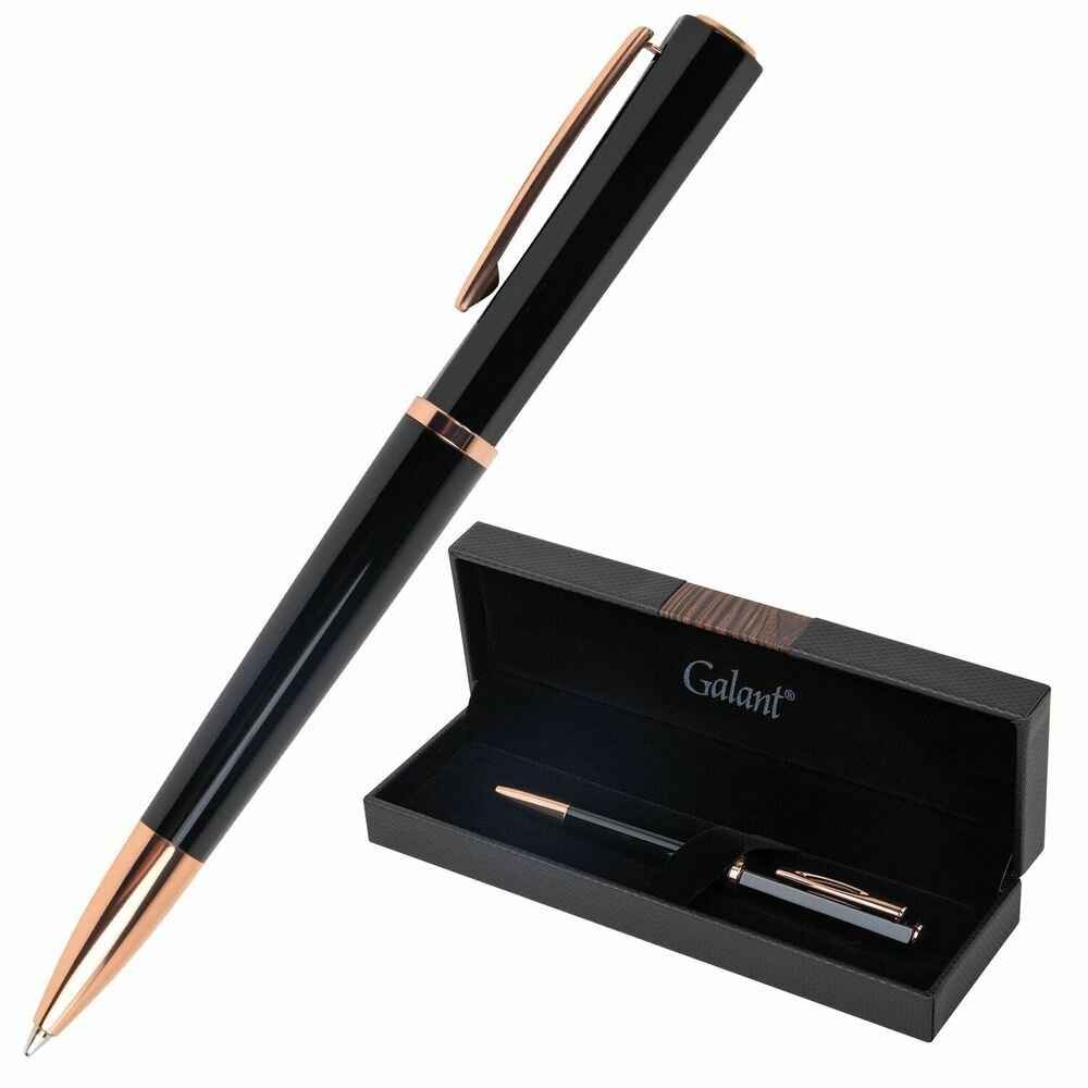 Ручка подарочная шариковая GALANT "Speer", корпус темно-синий, детали розовое золото, узел 0,7 мм, линия письма 0,5 мм, синяя