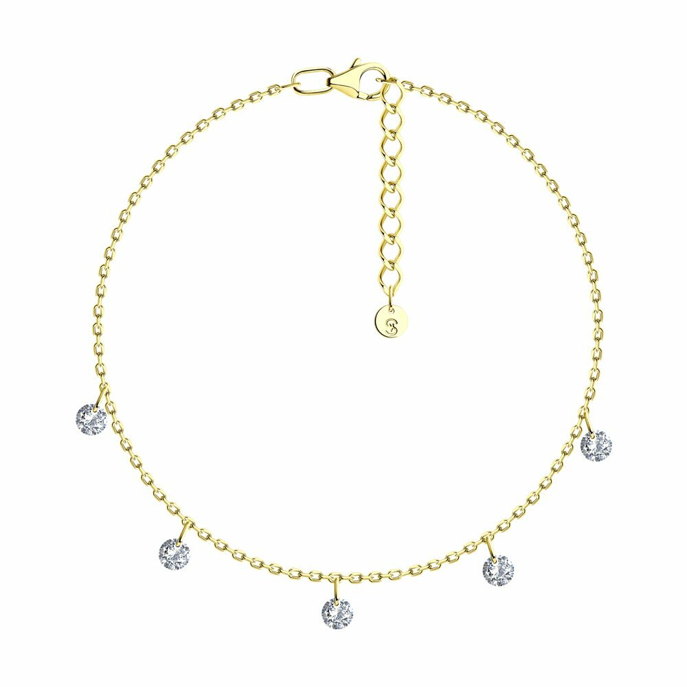 Браслет, серебро, 925 проба, фианит