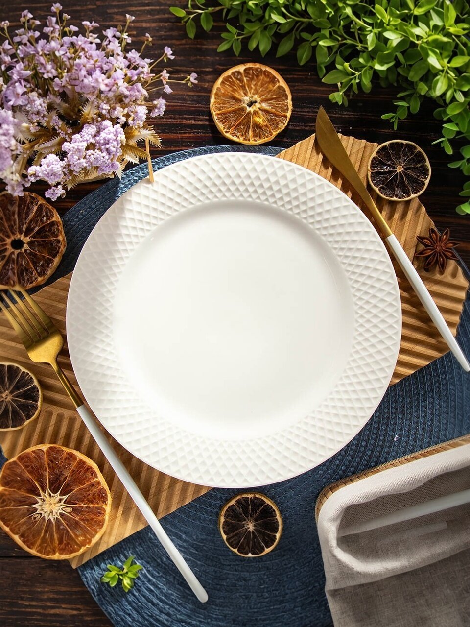 Тарелка обеденная, керамика, 23 см, круглая, Гринвич, Daniks, Y4-7982