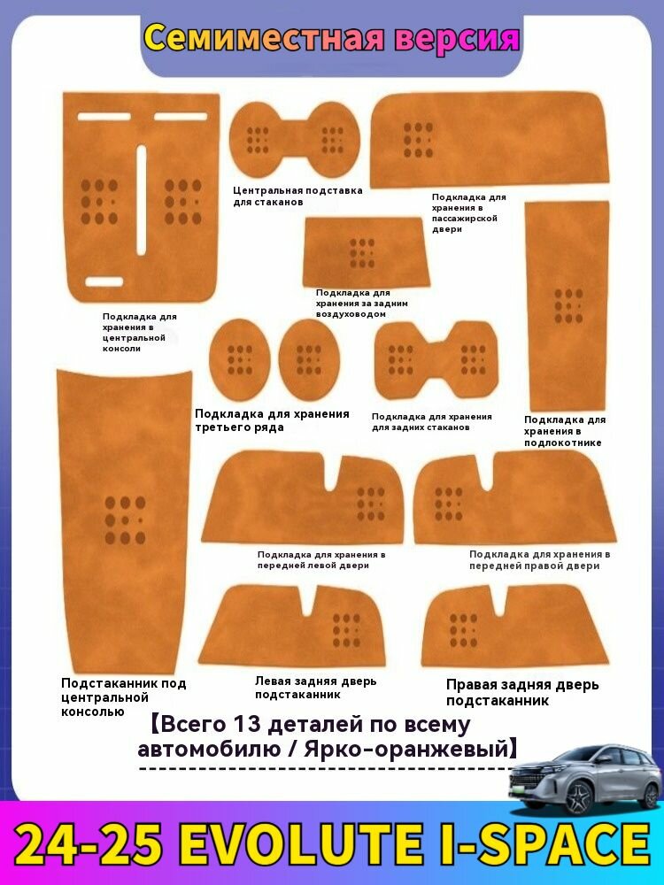 24-25 EVOLUTE I-SPACE Кожаная защитная накладка для салона автомобиля, evolute i-space Автозапчасти
