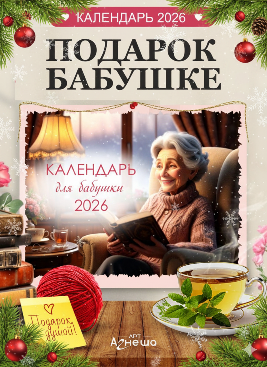 Календарь 2026 настенный перекидной в подарок бабушке на 8 марта