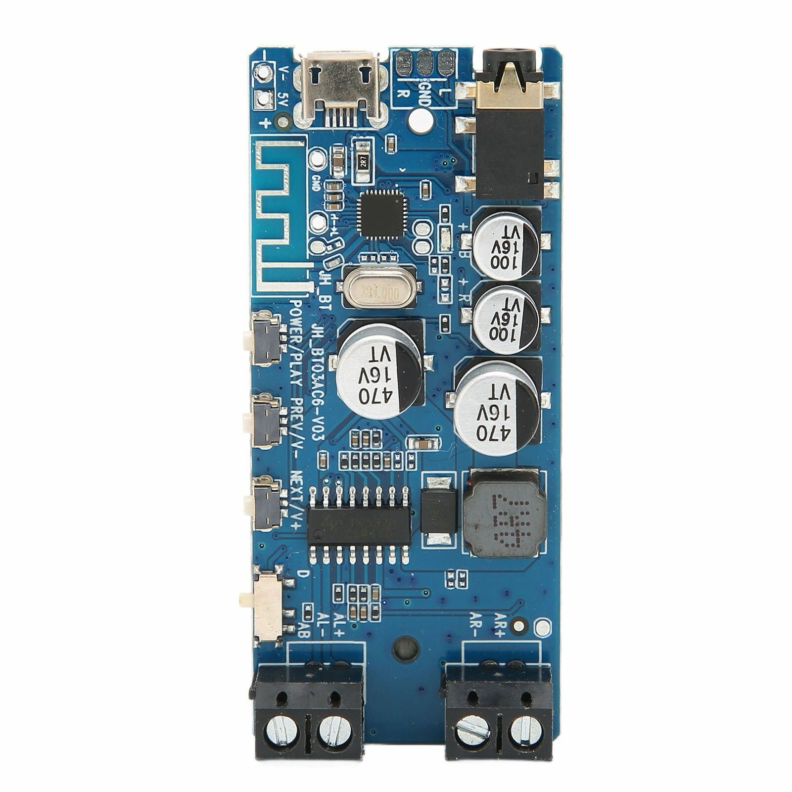 Плата усилителя Bluetooth 5.0, 2-канальная, стерео, синяя