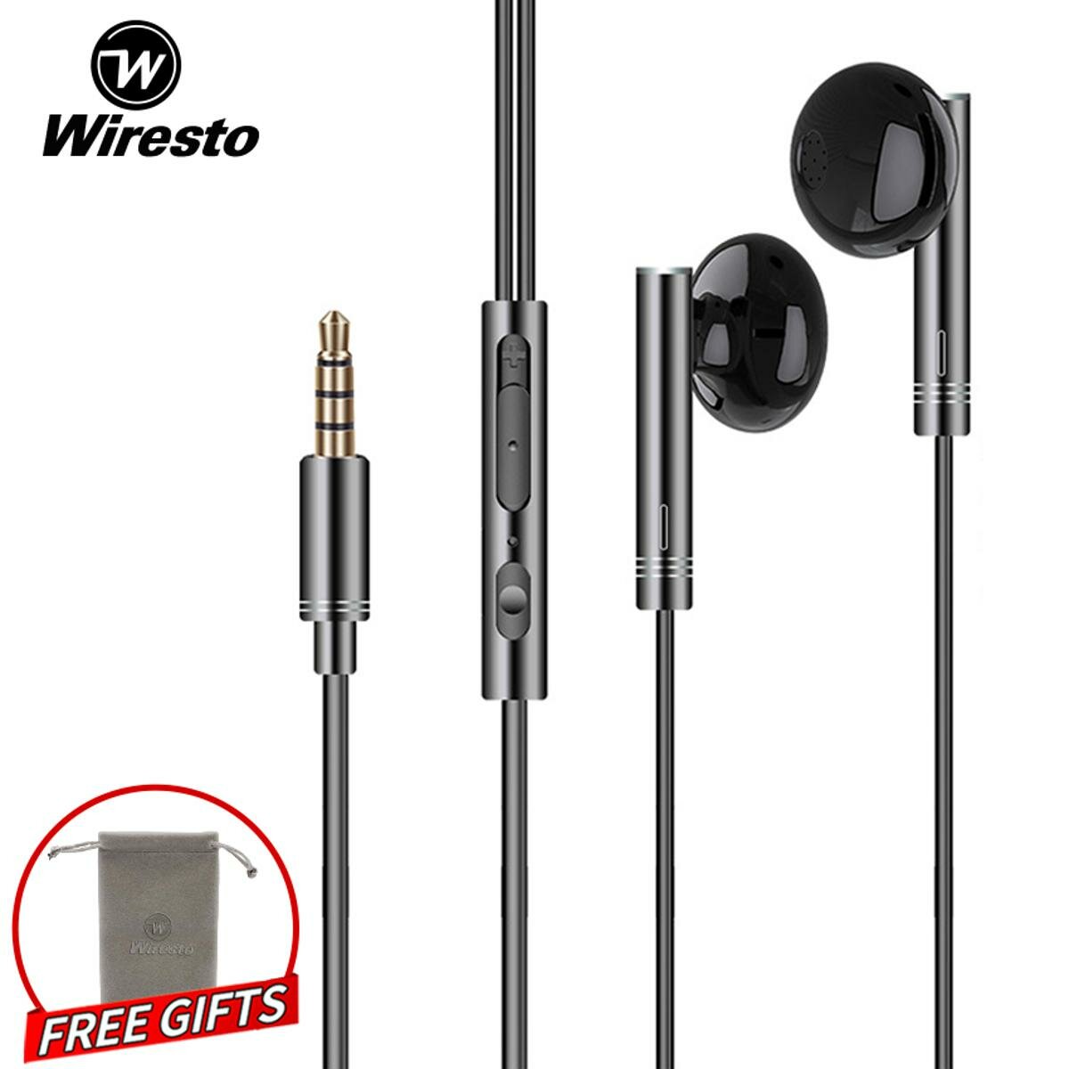 Проводные наушники Wiresto, игровые наушники с разъемом 3,5 мм, наушники-вкладыши с мощными басами, звуконепроницаемые н