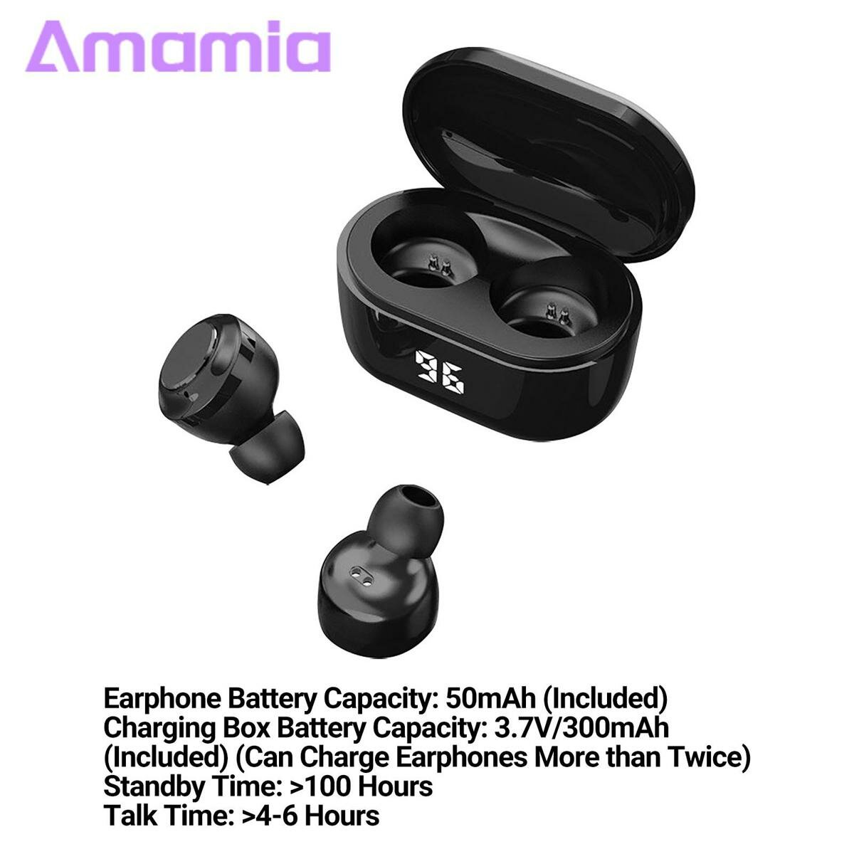 Amamia Bluetooth-совместимые наушники-вкладыши Мини-гарнитуры для спорта с поддержкой Bluetooth 5.0