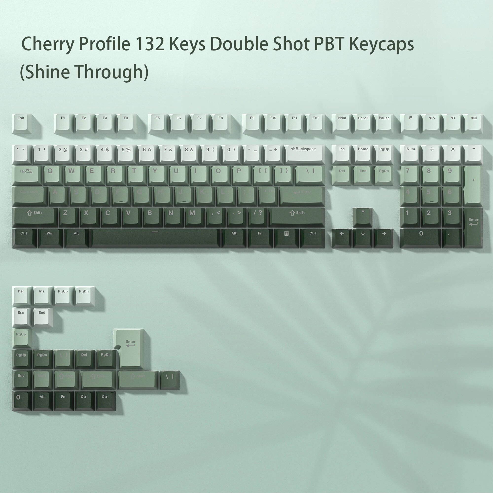Womier Double Shot PBT Кейкапы Черно-белые 168 клавиш Cherry профиль для геймерских клавиатур hclv-backlit