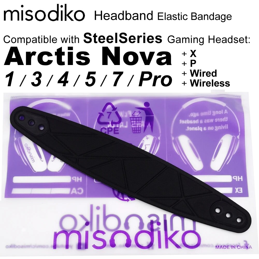 Эластичные амбушюры misodiko для SteelSeries Arctis Nova 1/3/4/5/7/Pro черный