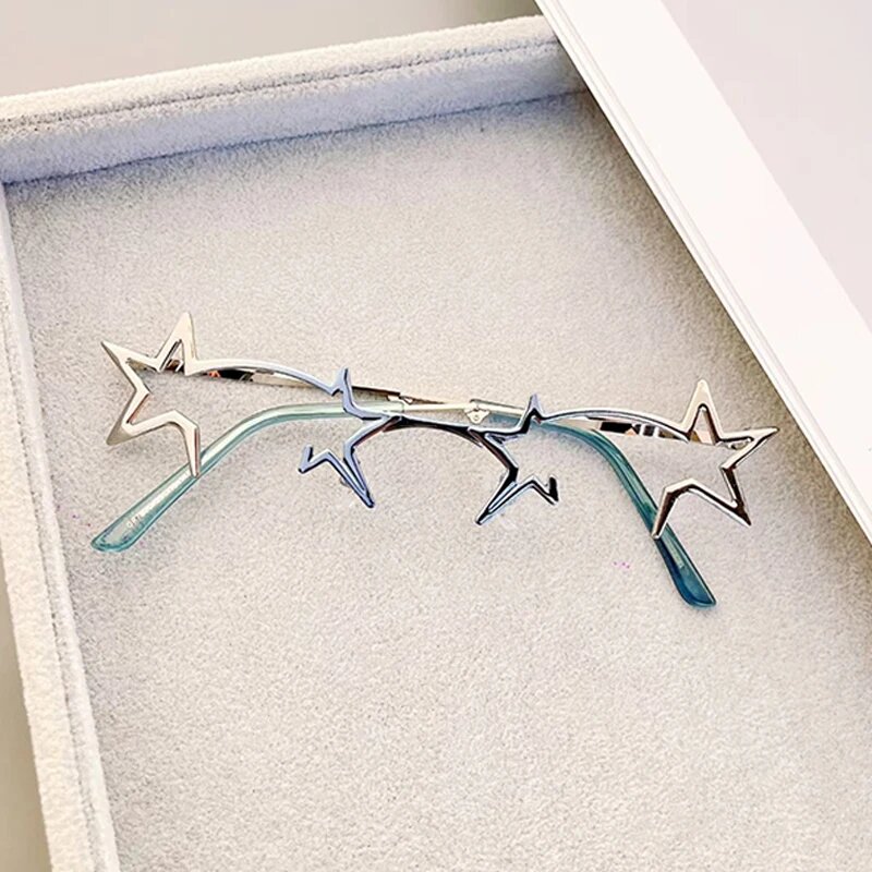 Очки в японском стиле в стиле аниме Y2K, Интернет-знаменитости, фотосессия, киберпанк, металлическая складная оправа со звездой, декоративный стиль