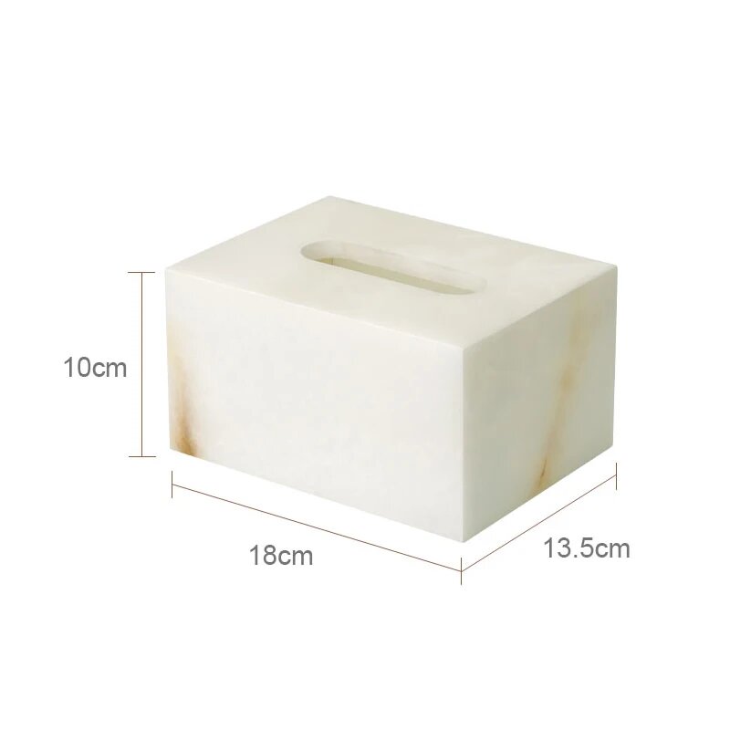 Набор аксессуаров для ванной комнаты из белого оникса Tissue Box A