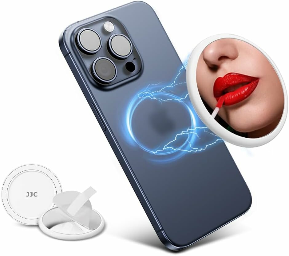 Магнитное зеркало для селфи JJC, совместимо с чехлом Mag-Safe и всеми телефонами для влогов и селфи.