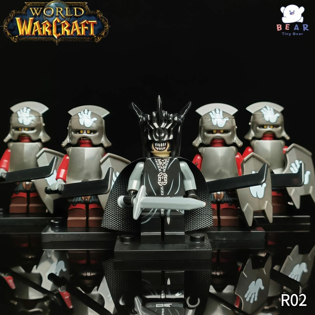 Модель минифигурки армии орков, модель строительного блока армии Warcraft, конструкция сцены MOC, 5 штук, совместимы с легo конструкторами