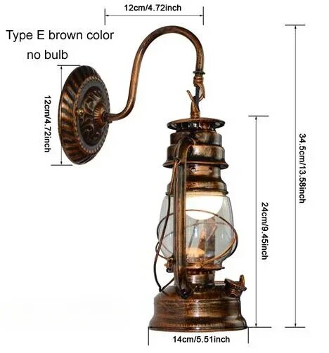 Настенный светильник CHUSUKRU винтажный керосиновый