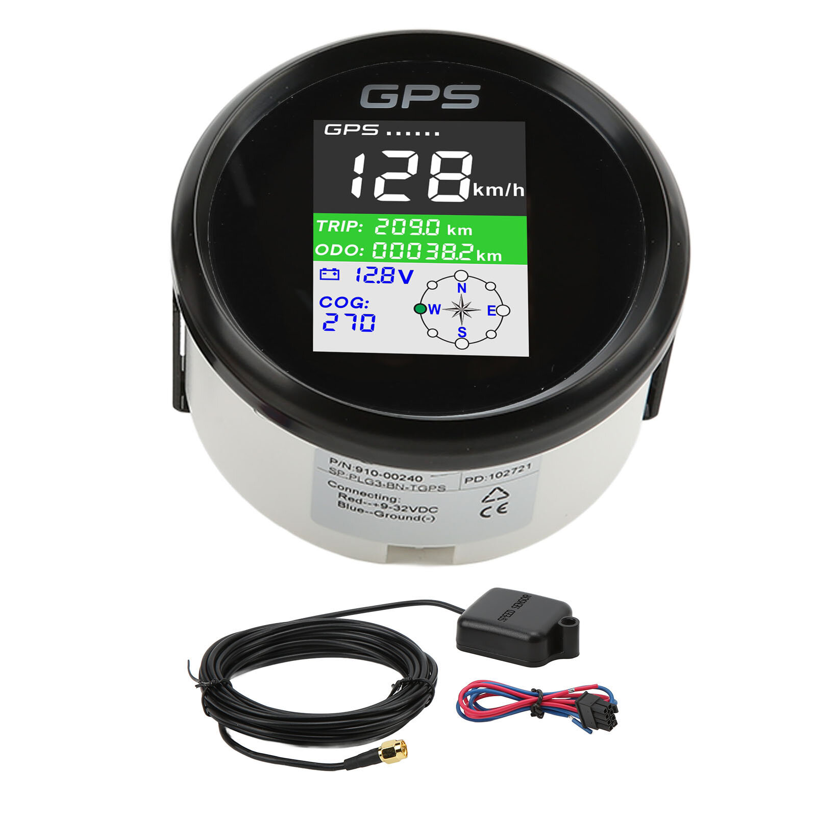 85 -миллиметровый GPS -спидометр км/ч узел MPH DC9‑32V Экран TFT IP67 водонепроницаемы