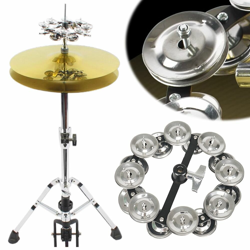 Ударная установка, тарелка для малого барабана, компаньон для тарелки-погремушки, двойной слой, аксессуары для музыкальных инструментов, металлический материал