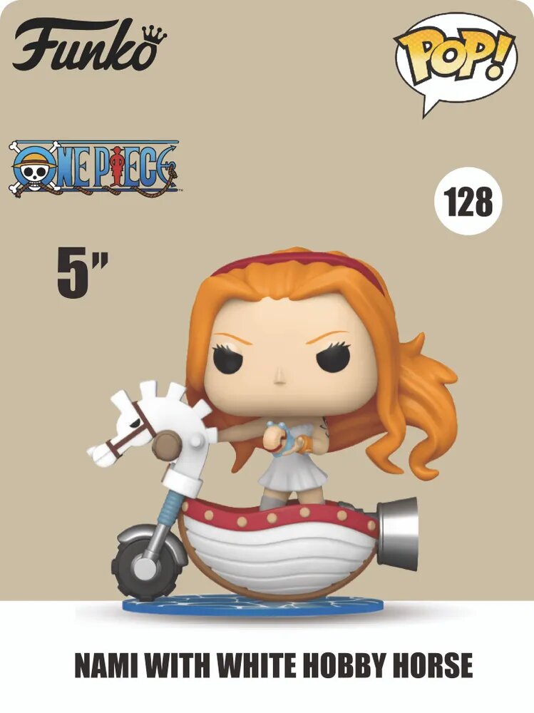 Фигурка Funko POP Rides! One Piece NAMI WITH WHITE HOBBY HORSE#128