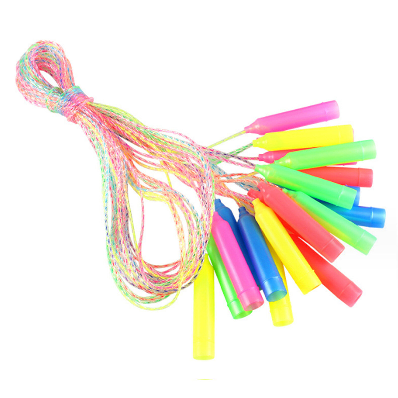 Детская скакалка, регулируемая длина, без узлов, разноцветная.