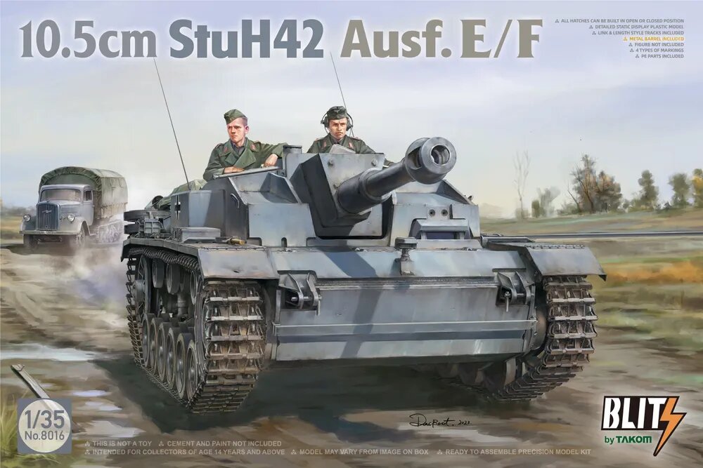 TAKOM 8016 1/35 10.5cm StuH42 Ausf. E/F Сборная модель