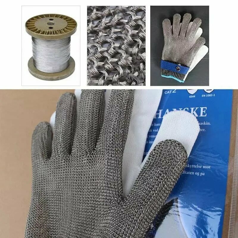 Перчатки кольчужные для защиты рук при разделке мяса рыбы устриц