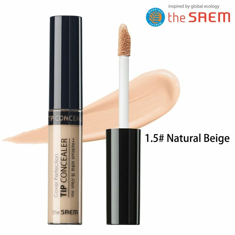 The Saem Cover Perfection Tip Concealer SPA28/PA++,6.5 гр ( 1.5 Natural Beige ) Консиллер для лица и глаз, Корея кремовый корректор для кожи