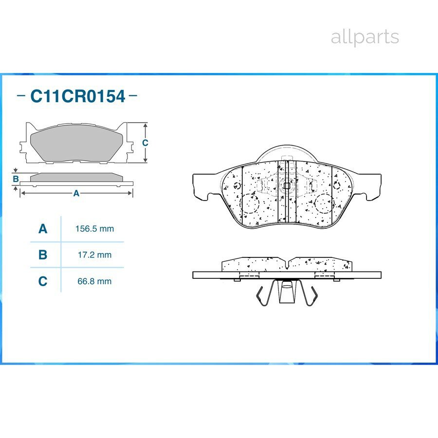 CWORKS C11CR0154 Колодки тормозные передние (Low Metallic) RENAULT