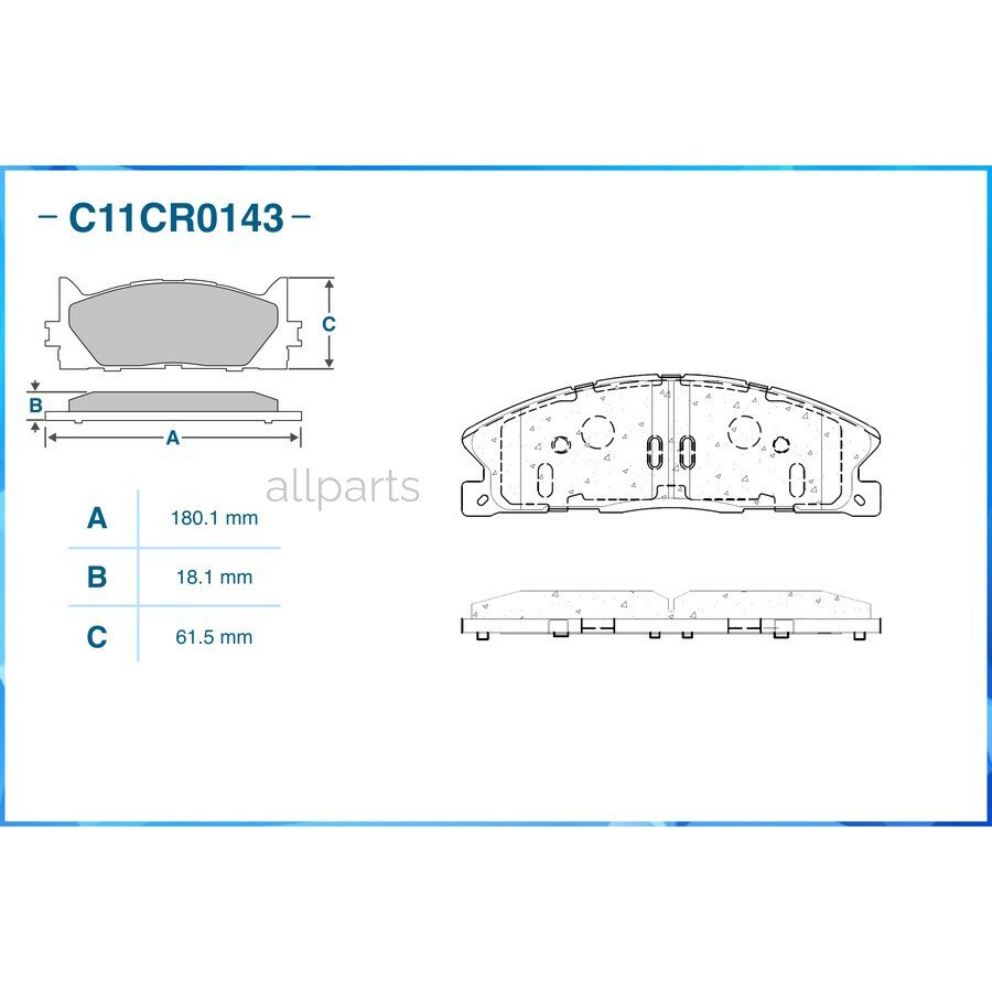 CWORKS C11CR0143 Колодки передние CWORKS C11CR0143