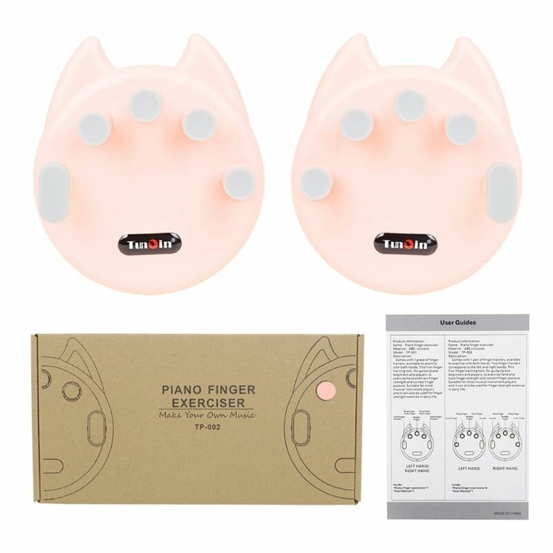 2 шт. Тренажер для пальцев фортепиано, силиконовый тренажер рук, инструмент коррекции осанки обучения игре на гитаре