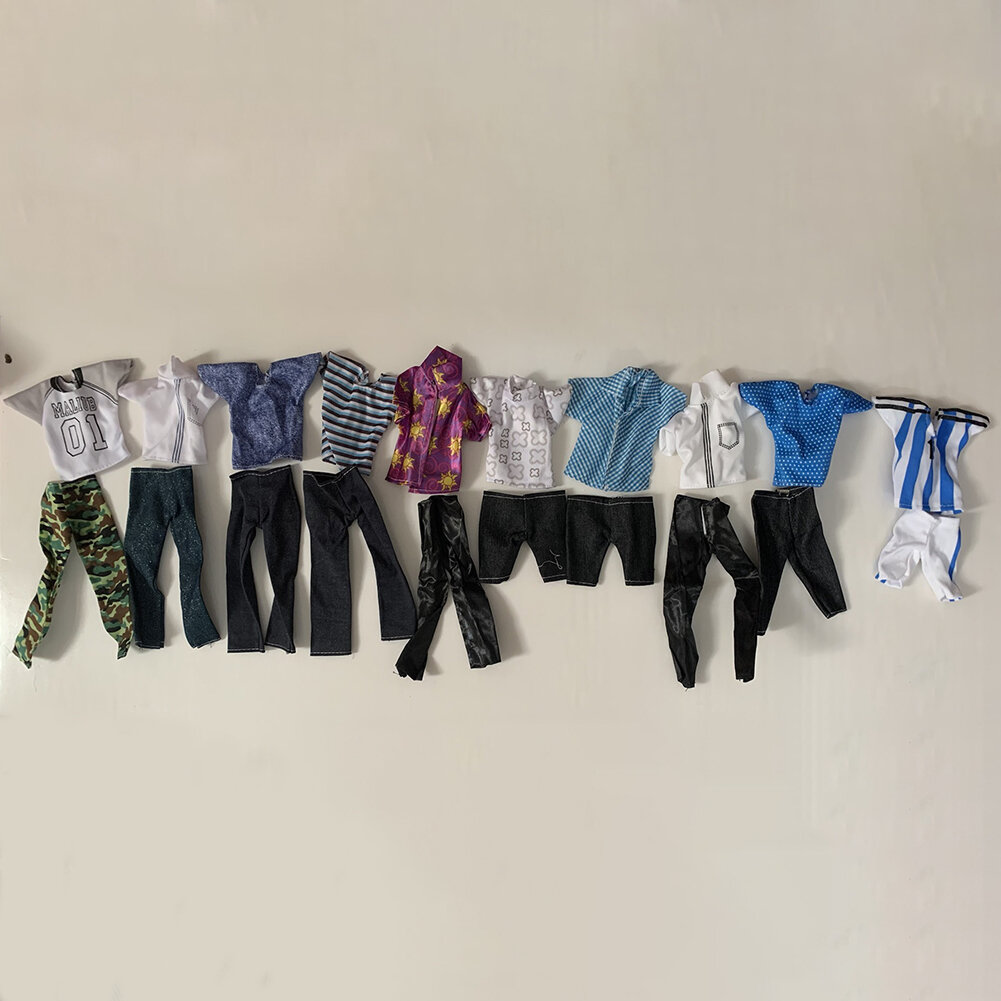 Набор костюмов для куклы, 3 пары брюк, 3 рубашки, 2 пары обуви