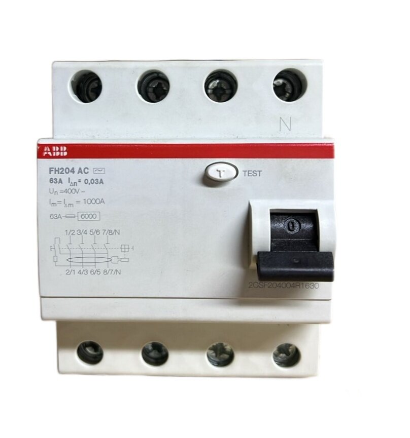 УЗО трехфазное ABB FH204 AC-63/0,03 4P 63A 30mA (2CSF204002R1630)