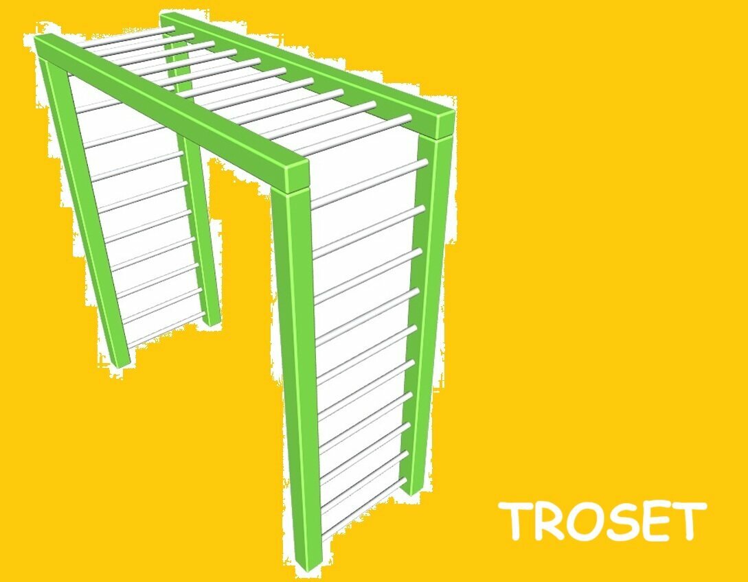 Рукоход TROSET 2200 деревянный пристенный для крепления к вертикальной поверхности