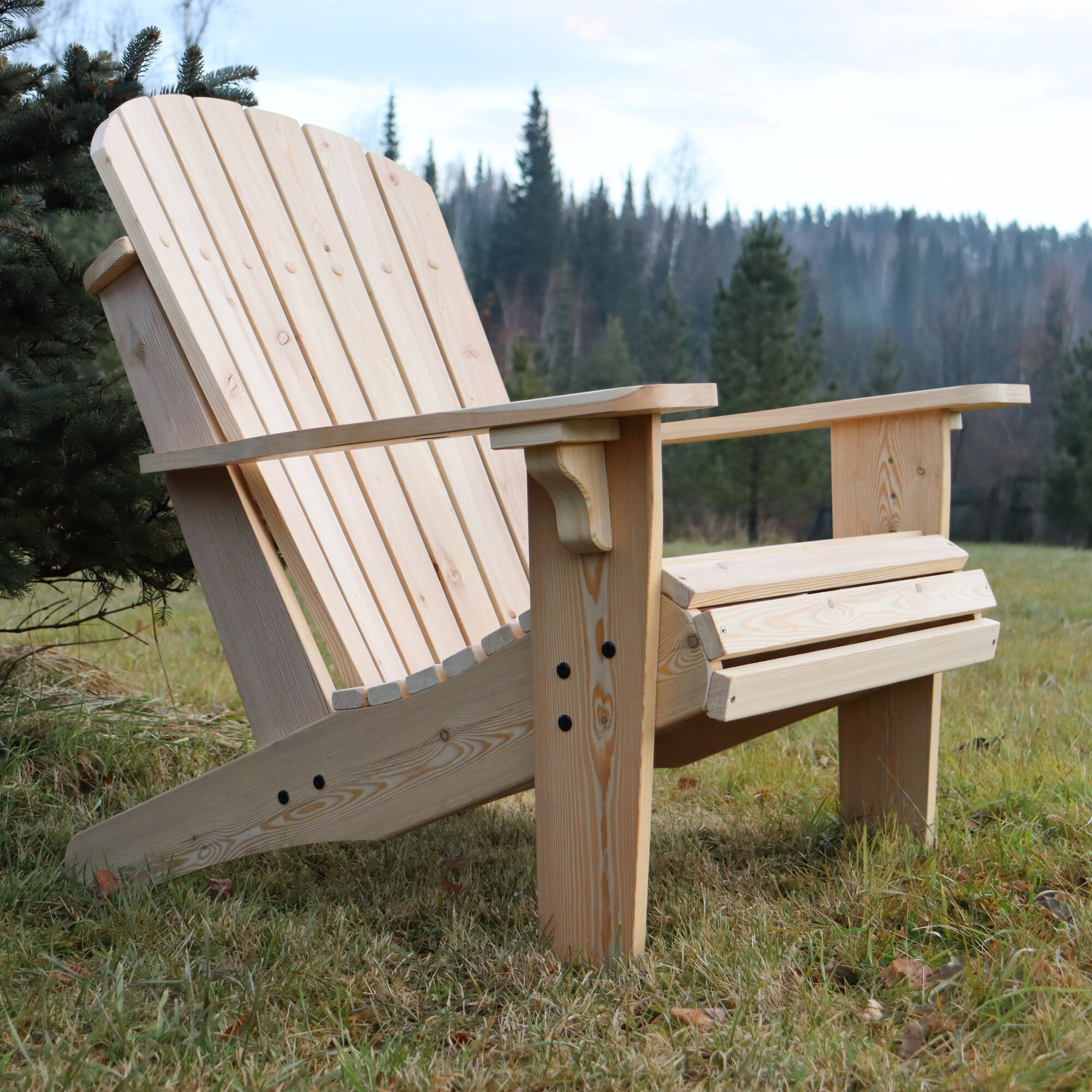 Кресло садовое Адирондак из лиственницы, исполнение Lite, с адресной доставкой, 1шт