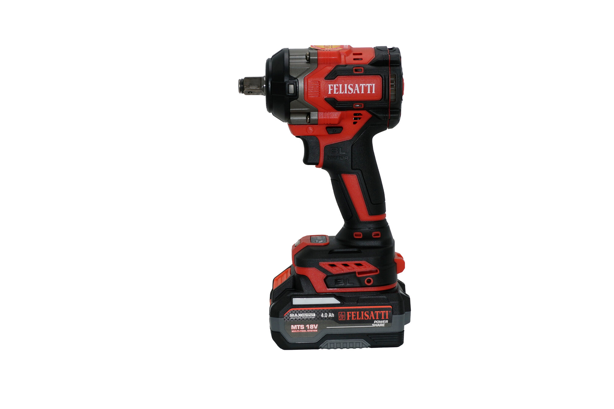 Гайковерт Felisatti FT15838, 18В, 650 Нм, ударный, 2 аккумулятора, LiIon, 4.0 Ач