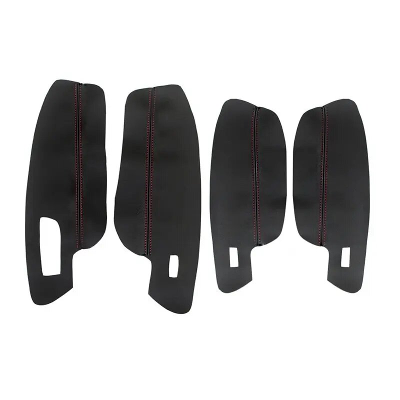 Мягкий кожаный чехол на подлокотник для VW Golf 7 2014 2015 2016 2017 2018 4 шт. Автомобильная дверная панель, чехол на подлокотник, наклейка, отделка, внутренние детали RHD red line