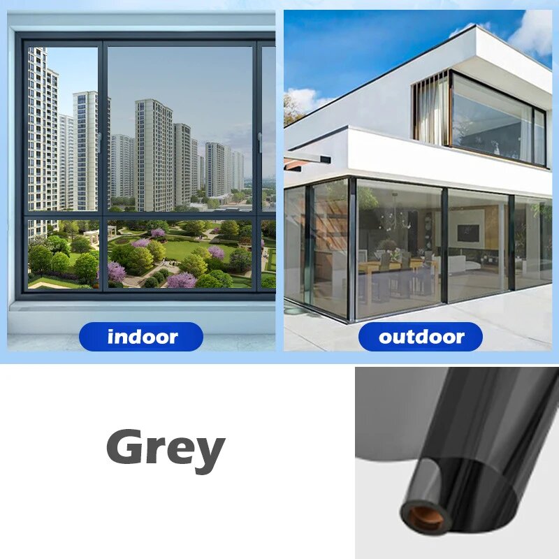 Прозрачная защитная пленка для окон PET 50x500cm, Серый, grey